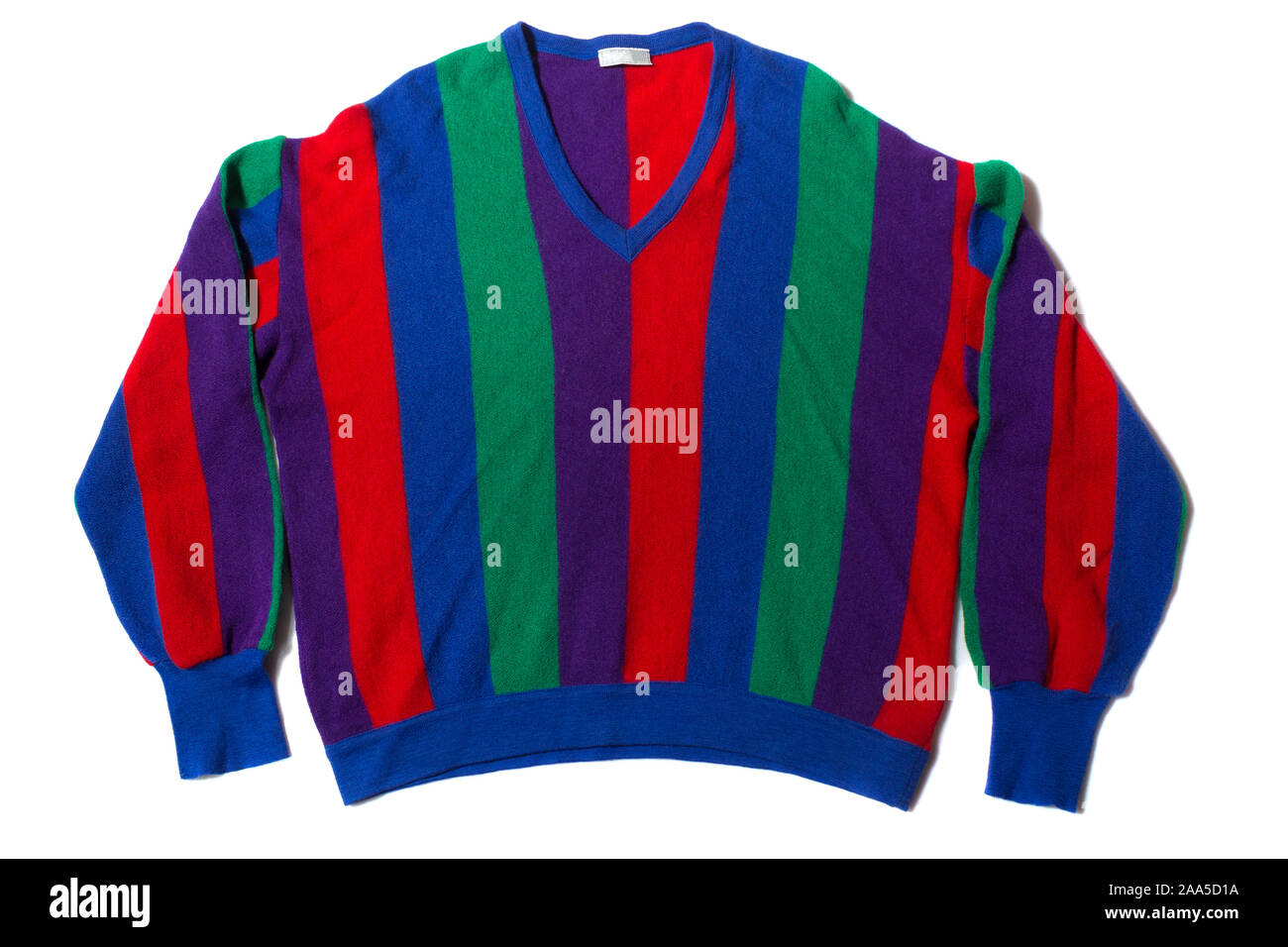 Vintage Striped Wool Jumper On White Background Stock Photo - Alamy