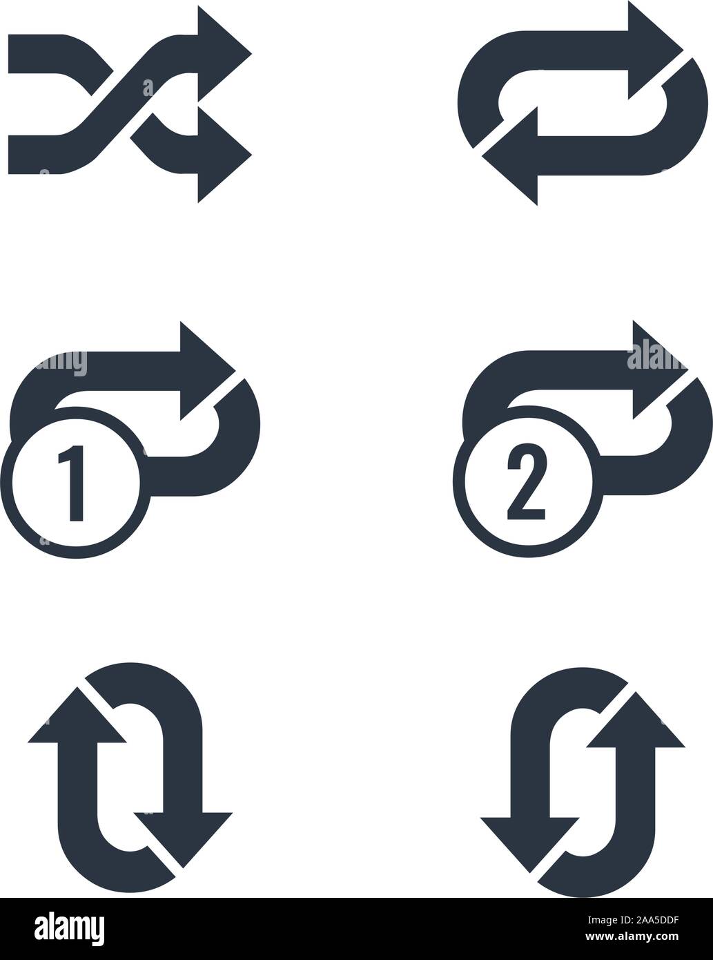 Repeat and Shuffle multimedia player Icon set. Stock Vector ...