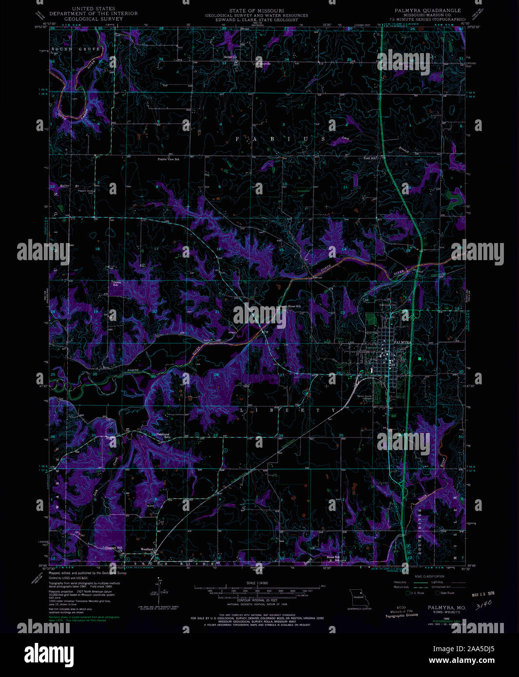 Map of palmyra missouri hi-res stock photography and images - Alamy