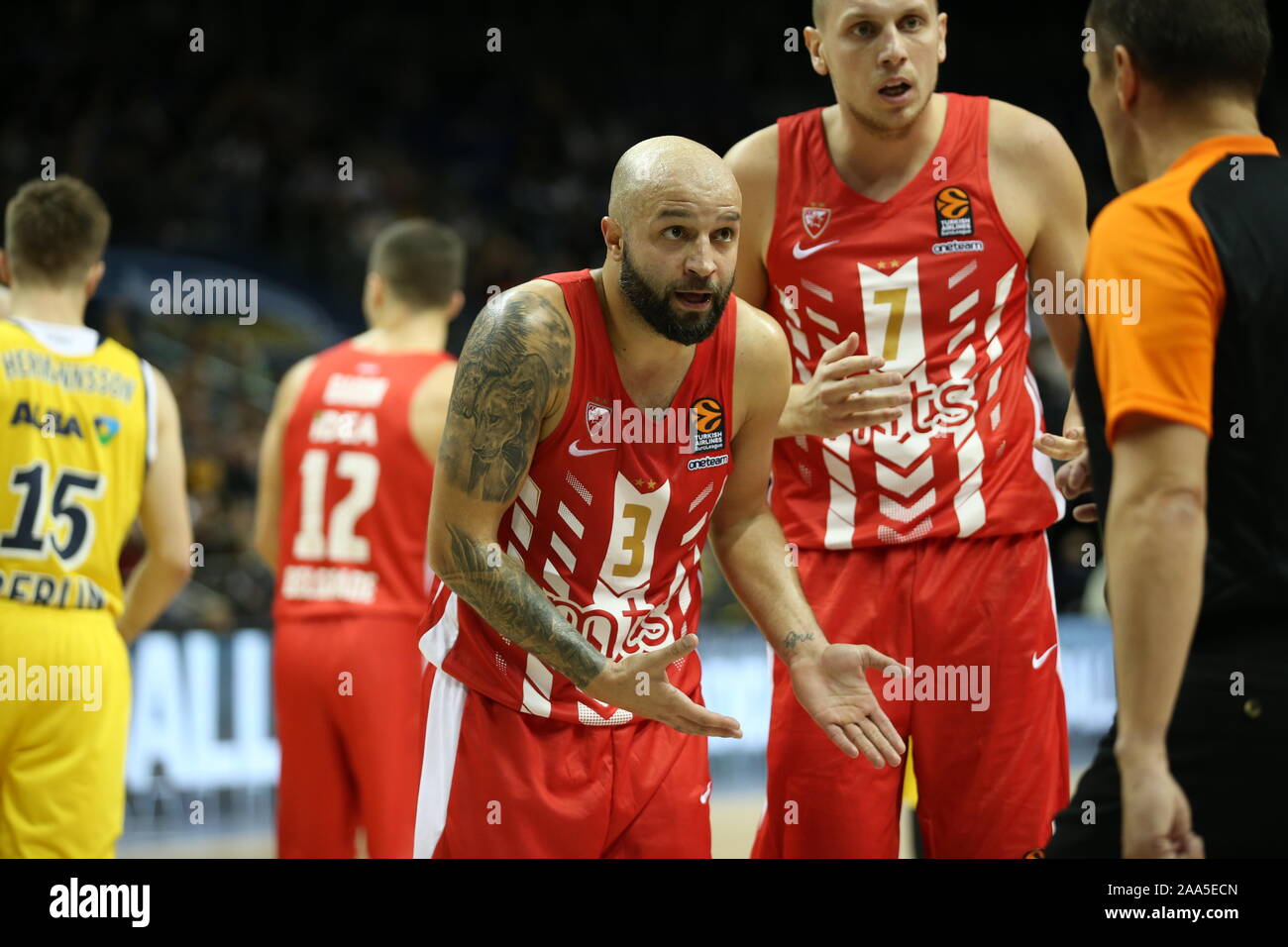 19 November 2019, Berlin: Basketball: Euroleague, Alba Berlin - Red ...