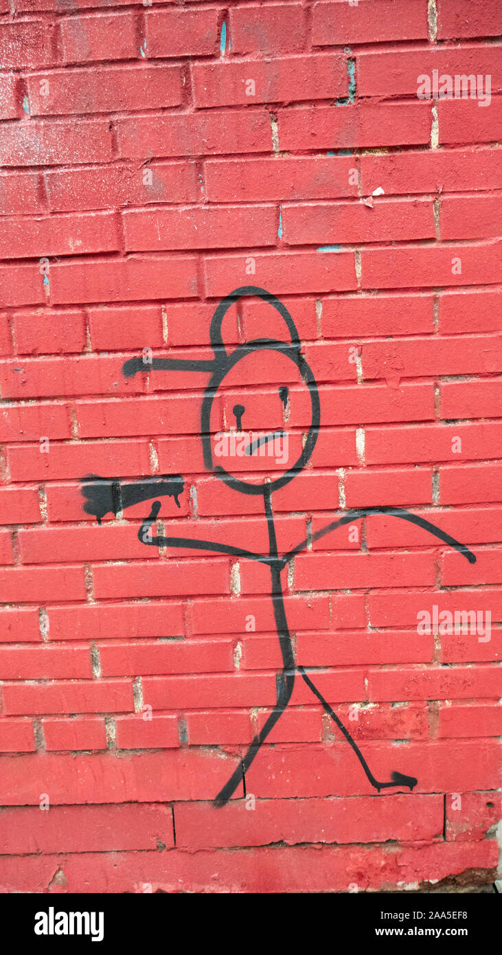 The figure of a drawn man holding a megaphone Stock Photo - Alamy