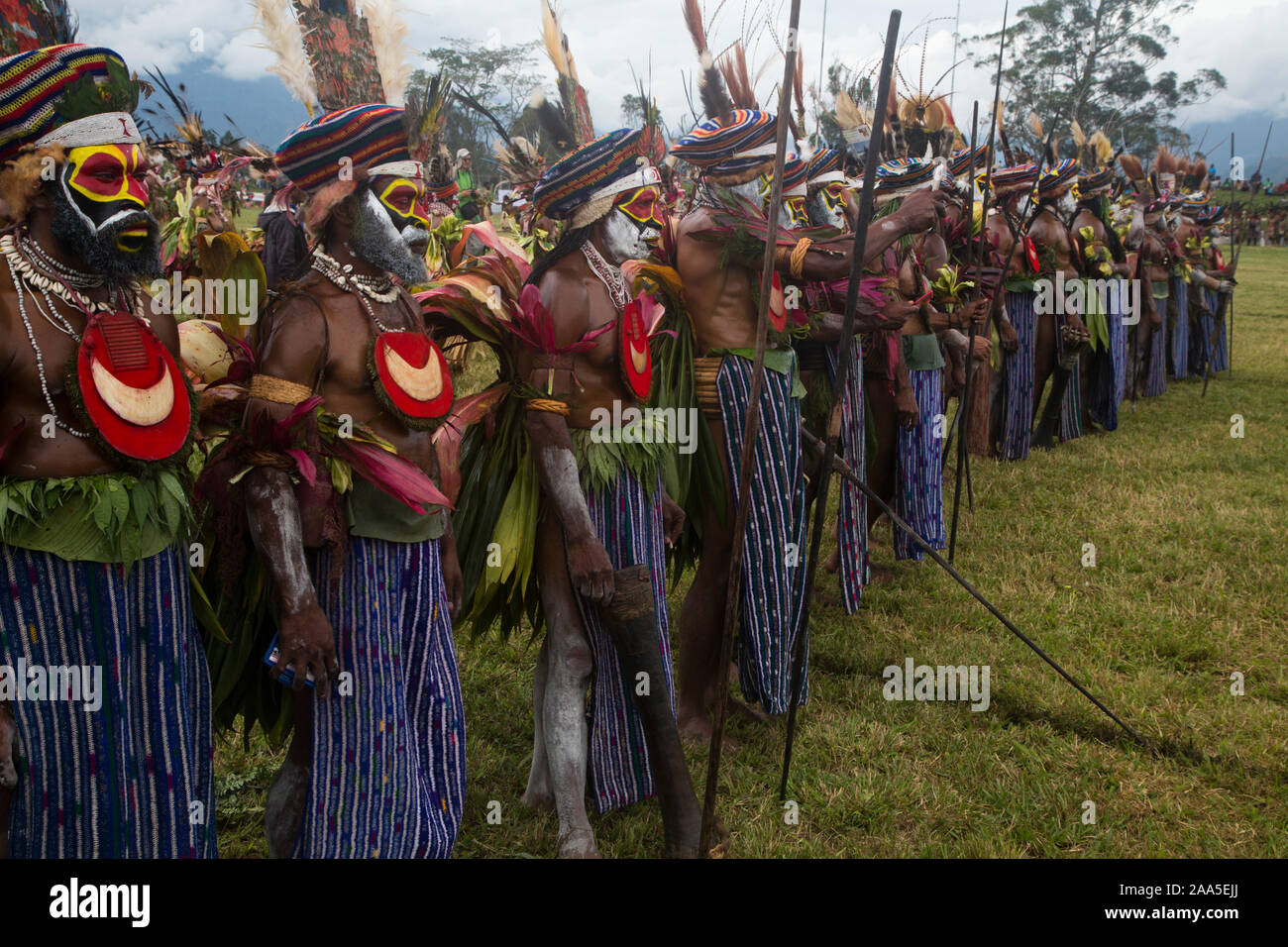 Kunga warriors all lined up looking on Stock Photo - Alamy