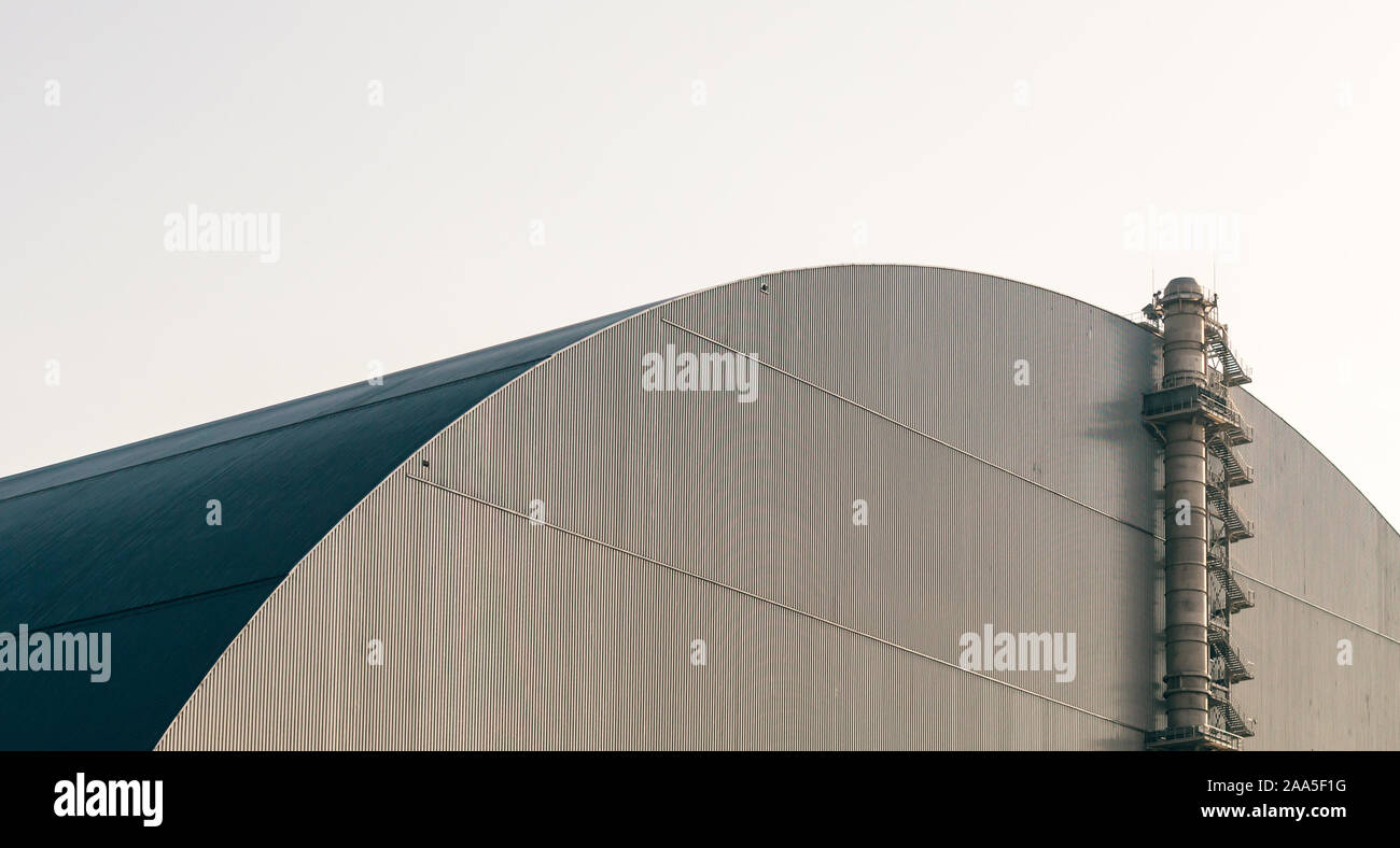 fragment part modern dome shelter structure of the Chernobyl nuclear ...