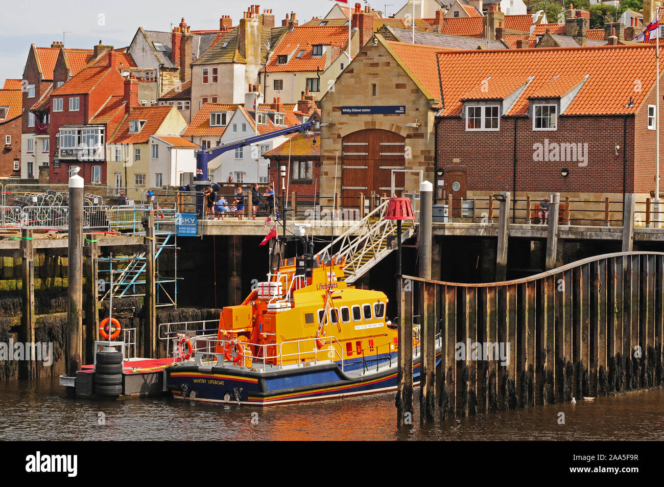 The Whitby Lifeboat George and Mary Webb, on the River Esk, Whitby ...