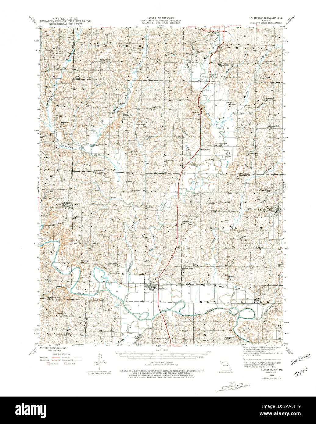 Map of pattonsburg hi-res stock photography and images - Alamy