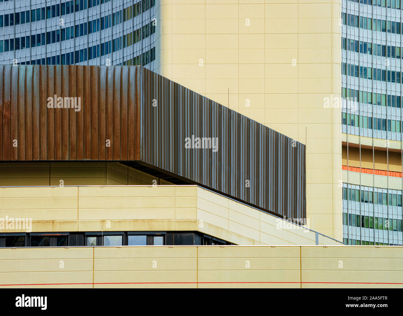 Abstract Business office building architecture in Modern City Vienna ...