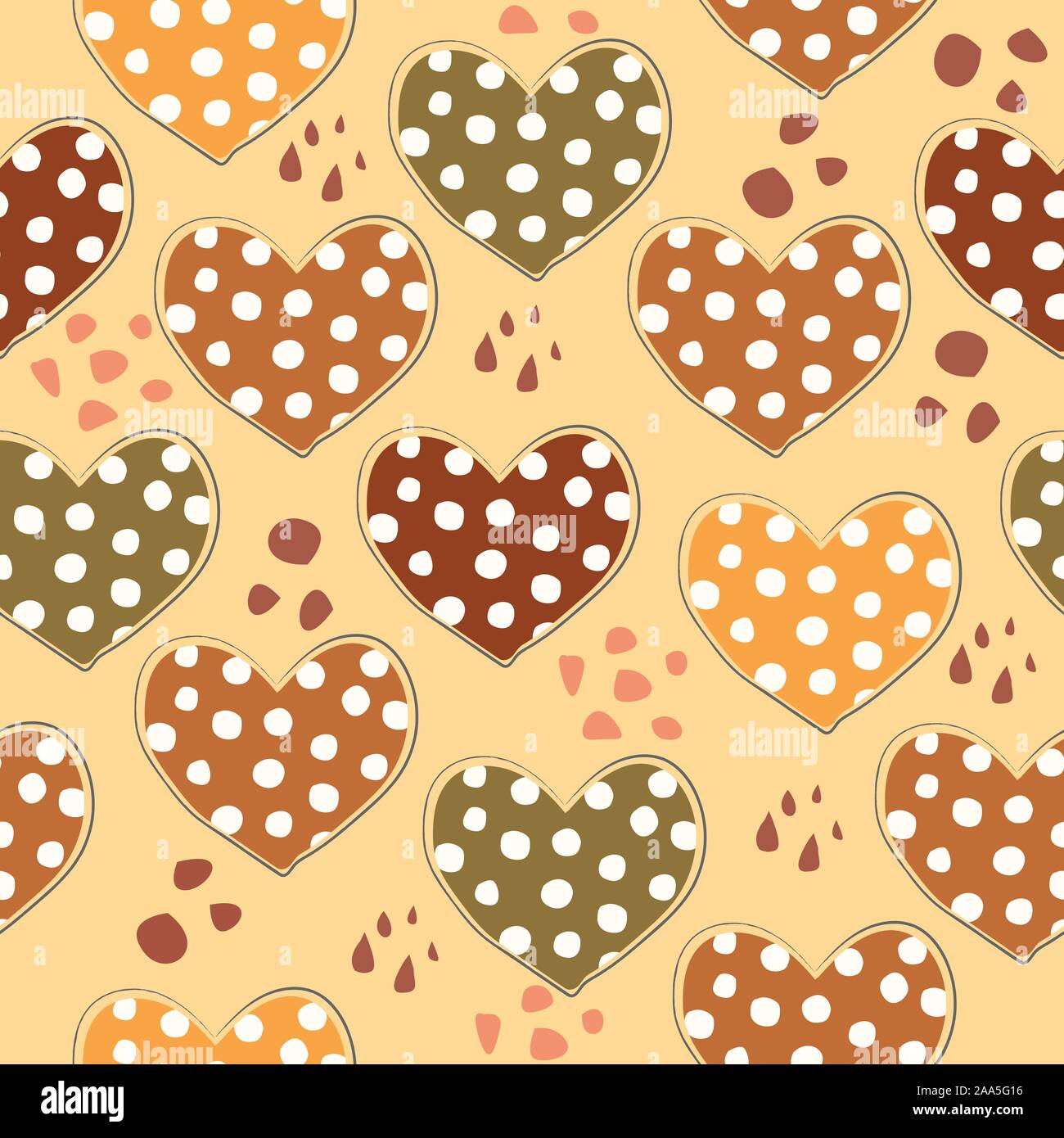 Terracotta Heart Abstract Seamless Pattern. Modern Digital Design ...