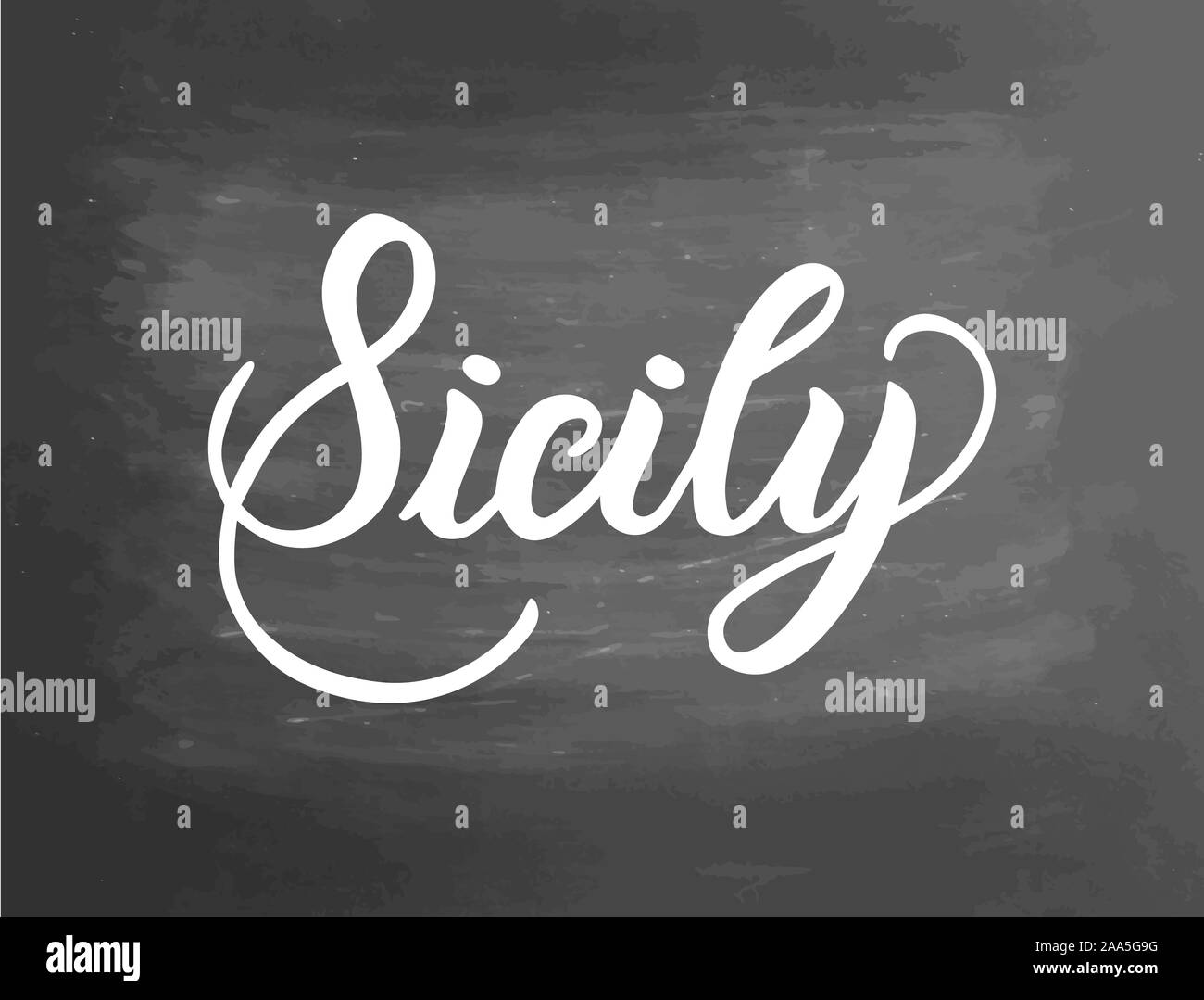 Sicily - hand lettering. Typographic poster. Greetings for t-shirt, mug ...