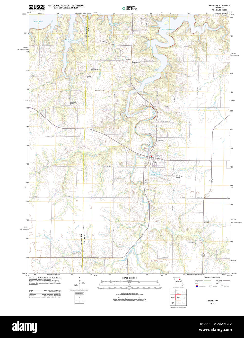 Perry missouri map hi-res stock photography and images - Alamy