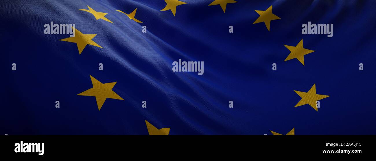 Official flag of European Union. Web Banner Stock Photo - Alamy