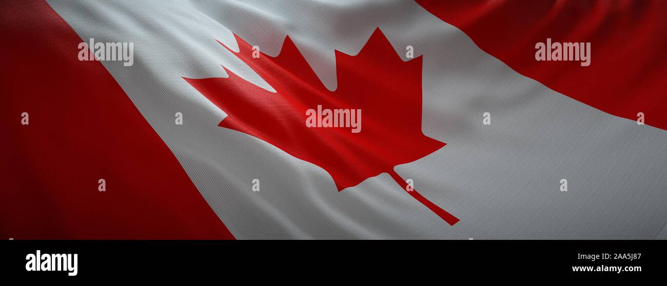 Official flag of Canada. Web Banner Stock Photo - Alamy