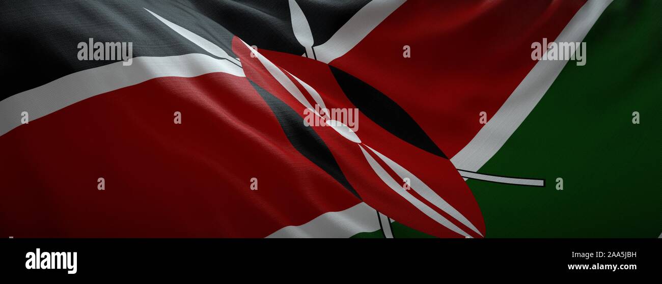 Official flag of Kenya. Web Banner Stock Photo - Alamy
