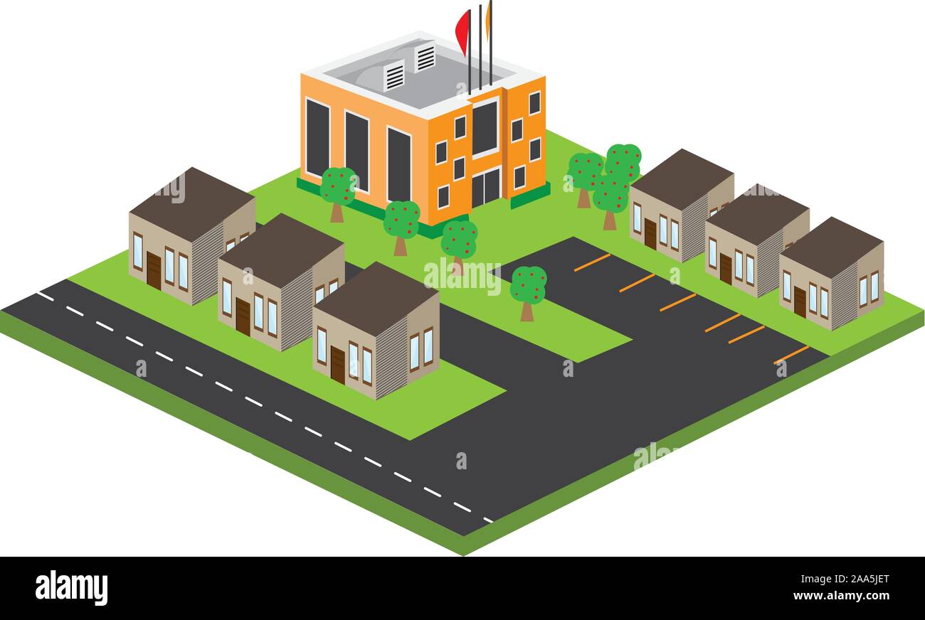 Isolated 3D megalopolis. Skyline of a 3d city - Vector Stock Vector ...