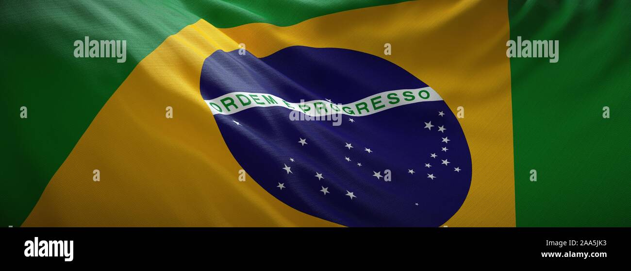 Official flag of Brazil. Brazilian web banner Stock Photo - Alamy