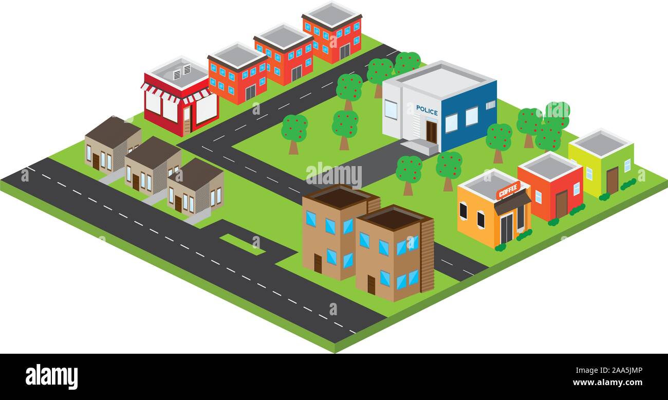 Isolated 3D megalopolis. Skyline of a 3d city - Vector Stock Vector ...