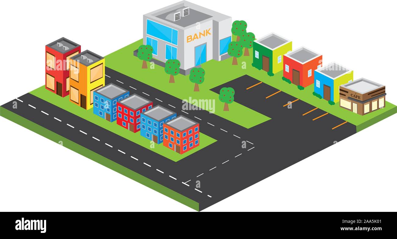 Isolated 3D megalopolis. Skyline of a 3d city - Vector Stock Vector ...