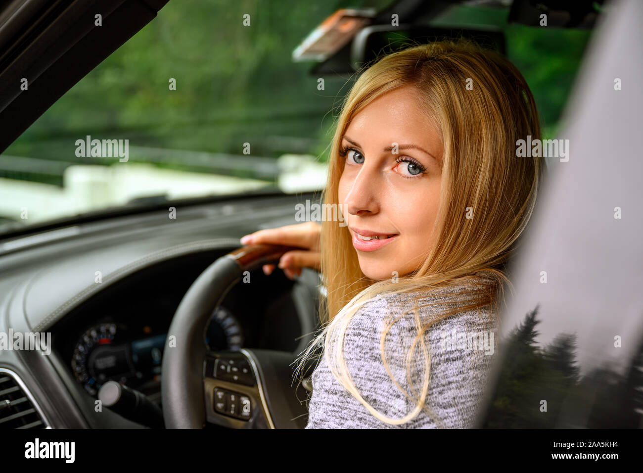 Joy head out of car window hi-res stock photography and images - Alamy