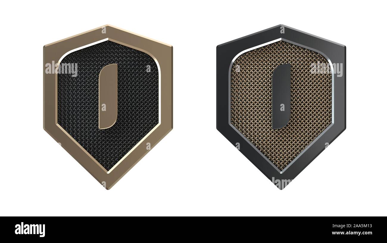 Letter I, metal shield logo with grid Stock Photo - Alamy