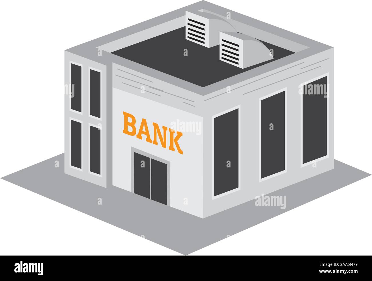 Isolated 3D bank building image - Vector illustration Stock Vector ...