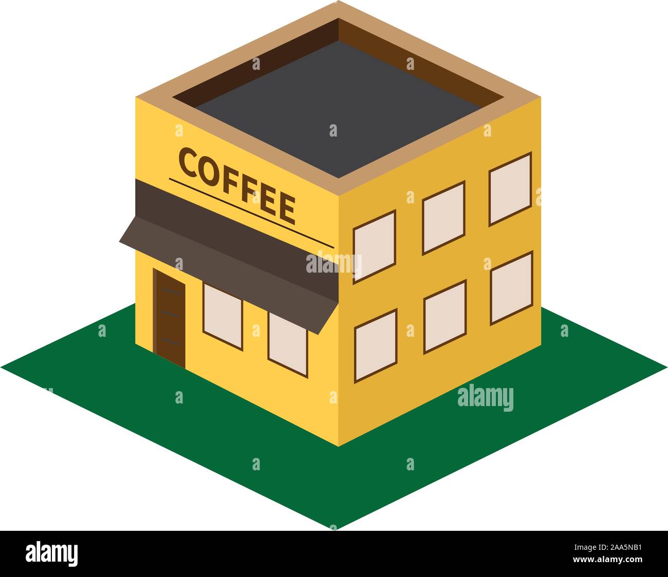 Isolated 3D coffee shop building - Vector illustrtaion Stock Vector ...