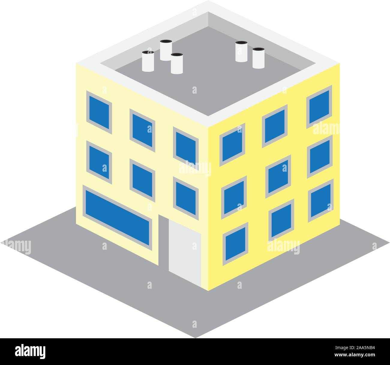 Isolated 3D building on a white background - Vector Stock Vector Image ...