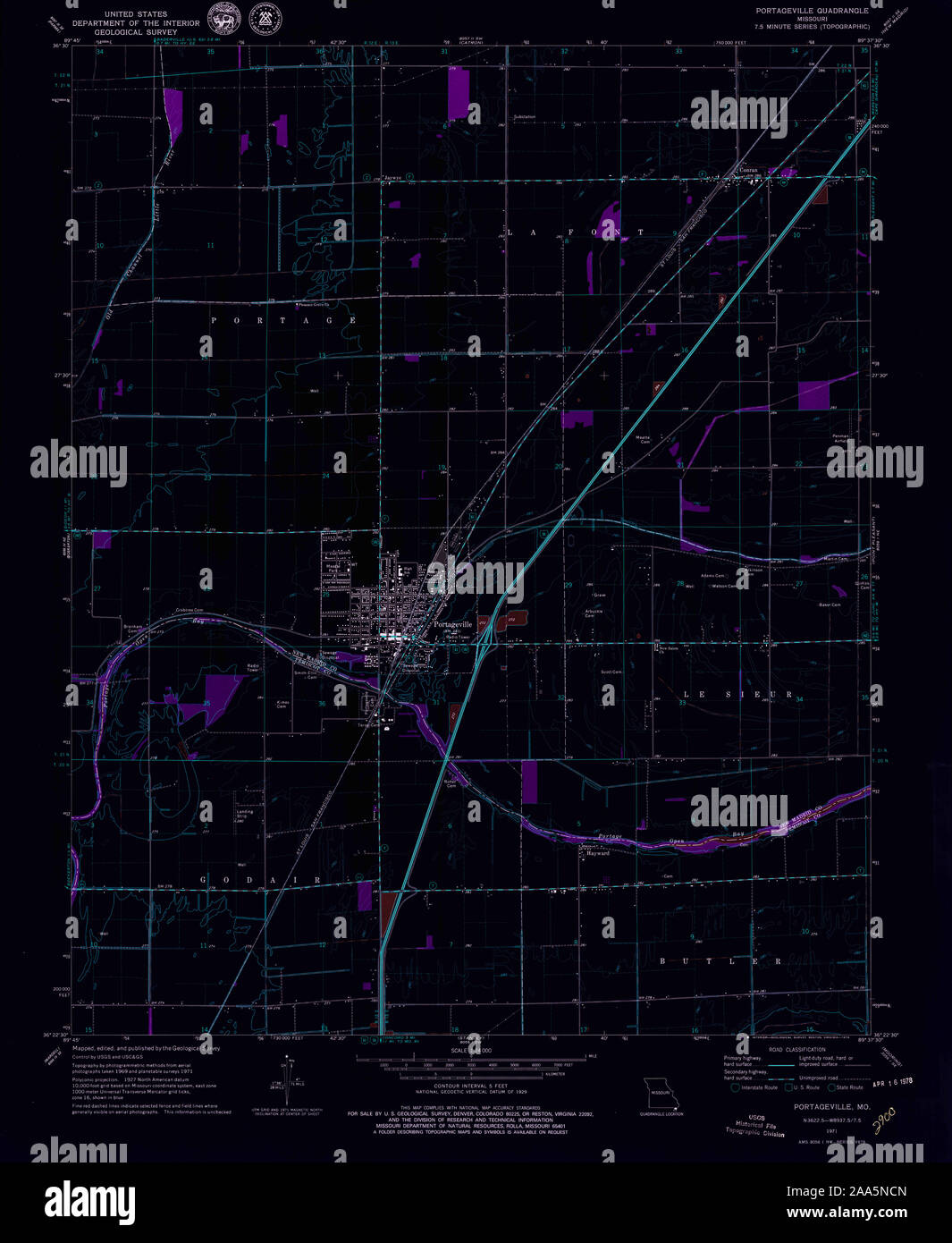 Portageville map hi-res stock photography and images - Alamy