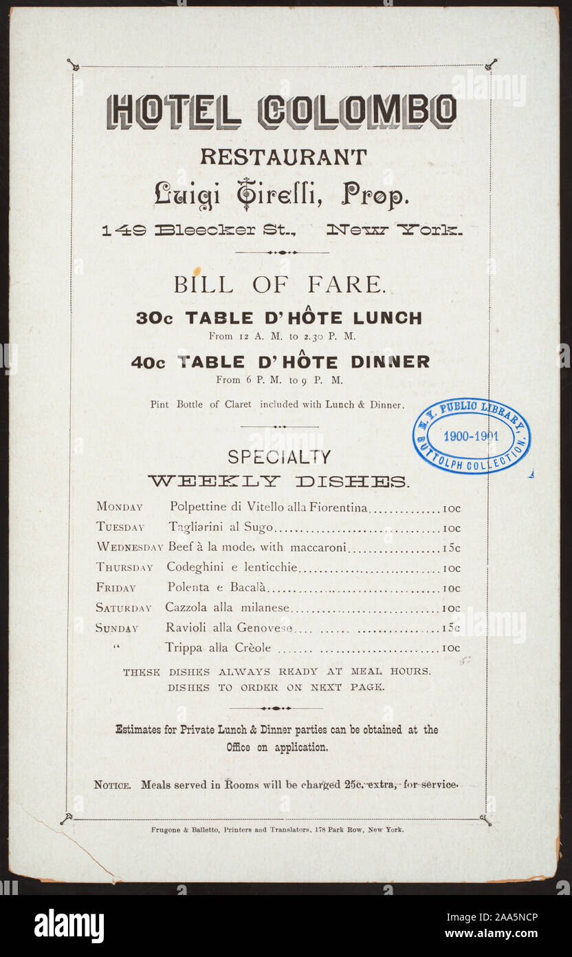 Italian Table D'hote Menu at Imogen Parry-okeden blog