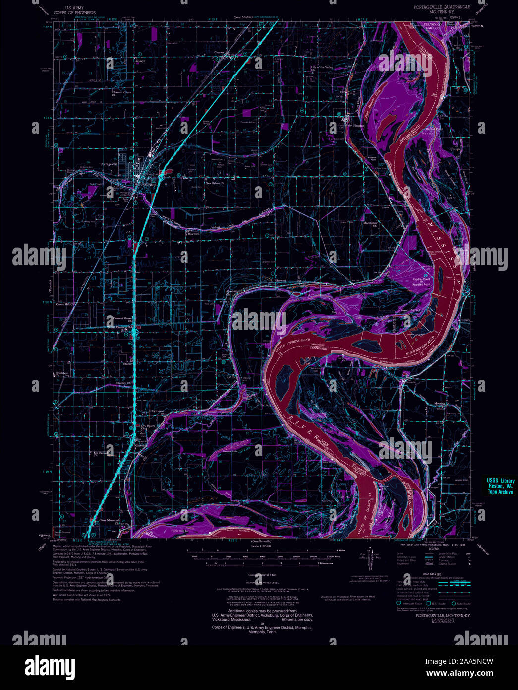Portageville map hi-res stock photography and images - Alamy