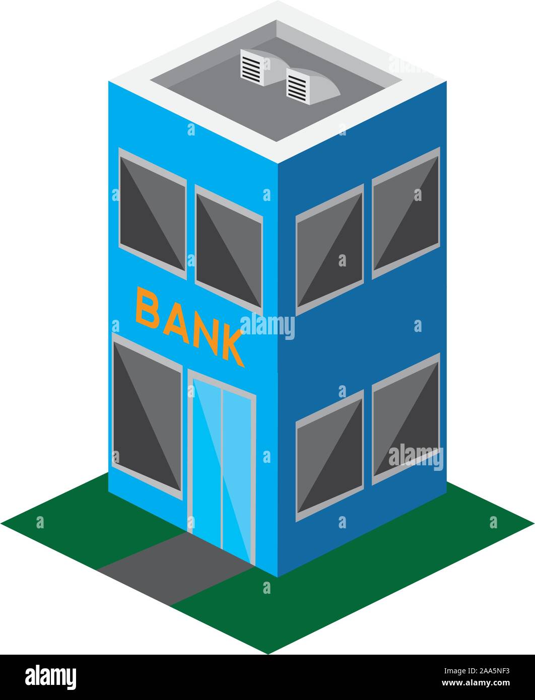 Isolated 3D bank building image - Vector illustration Stock Vector ...
