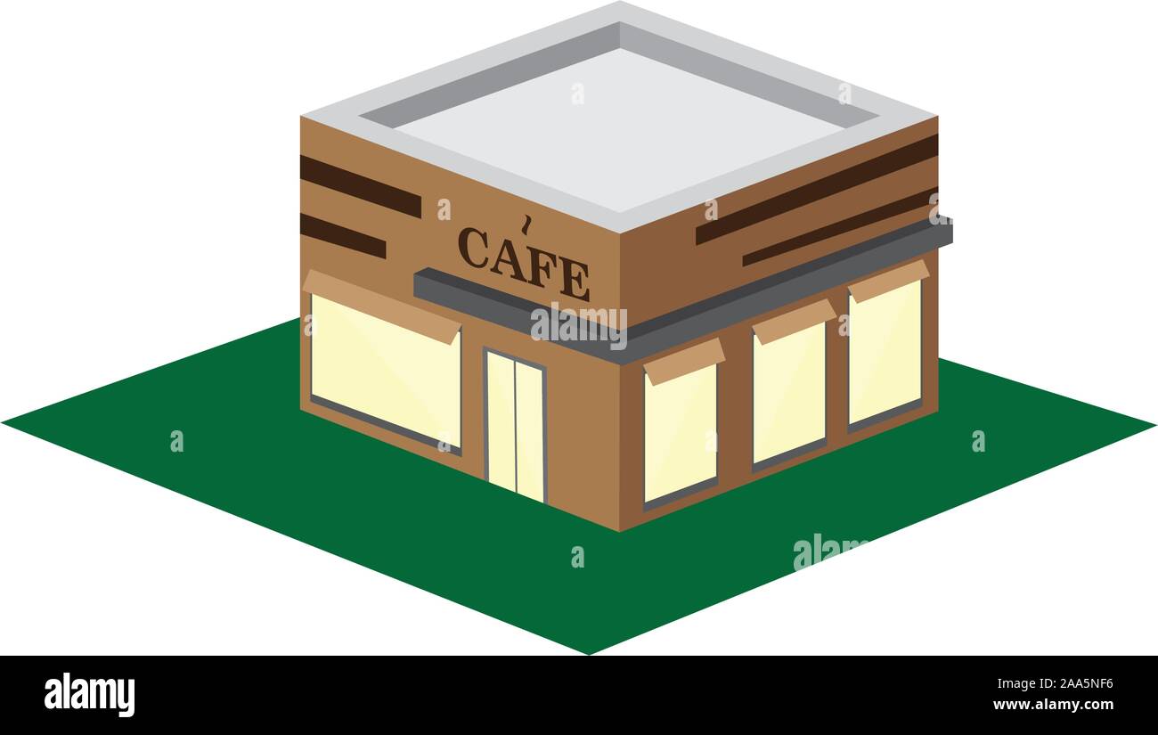 Isolated 3D coffee shop building - Vector illustrtaion Stock Vector ...