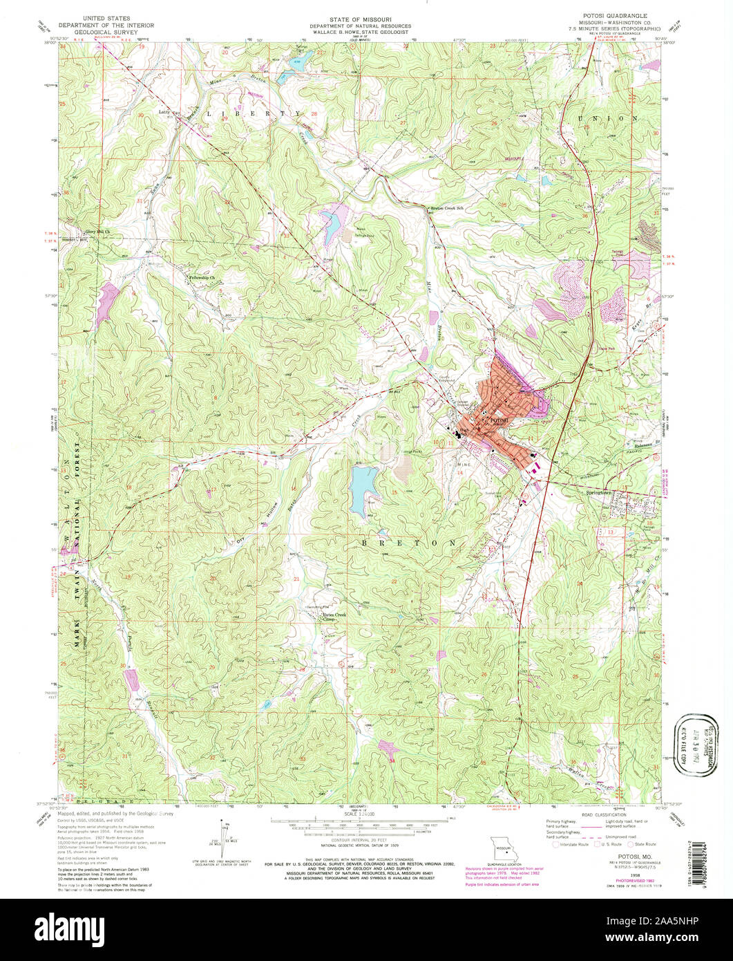 Map of potosi missouri hi-res stock photography and images - Alamy