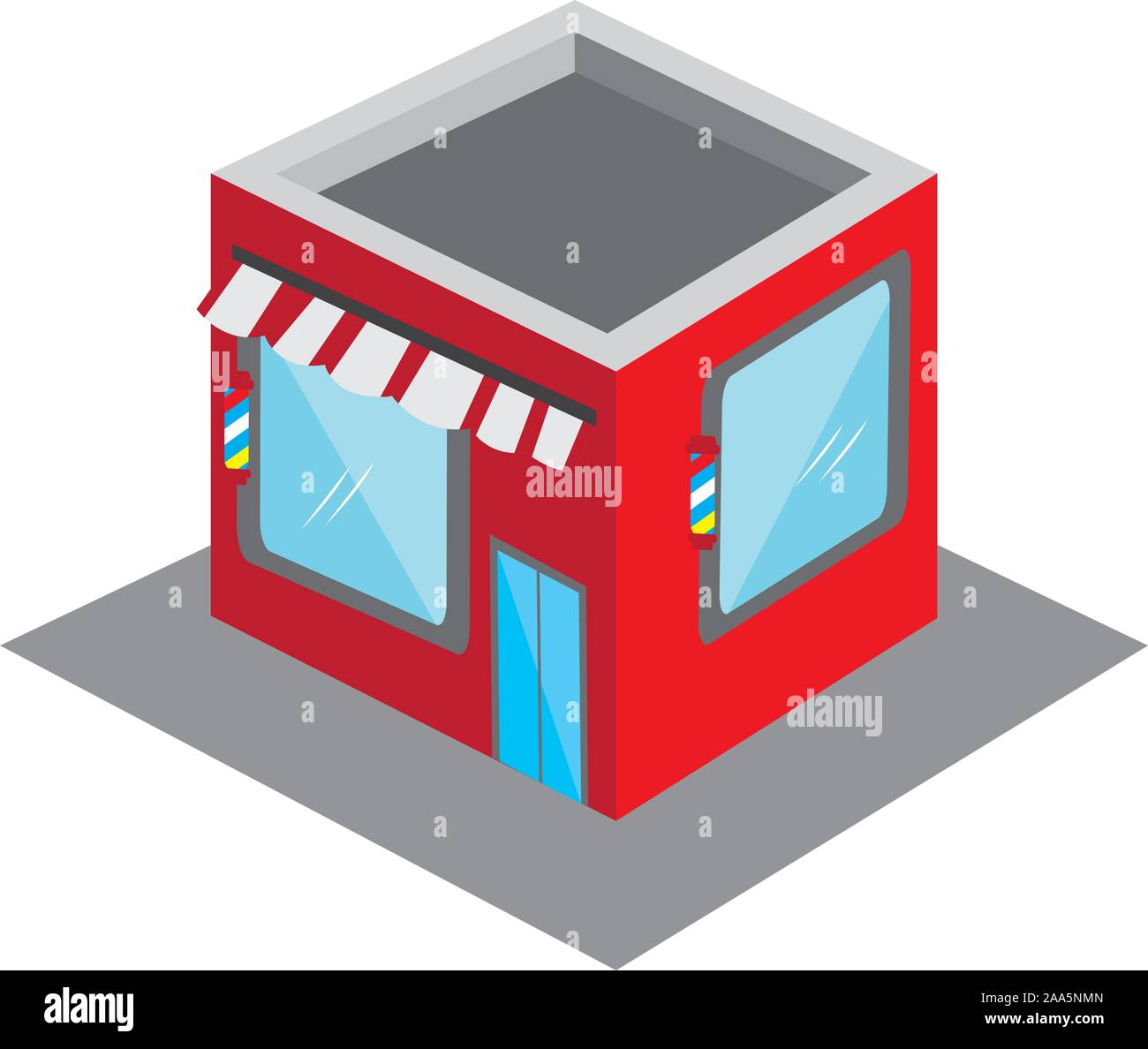 Isolated 3D barber shop building - VEctor illustration Stock Vector ...