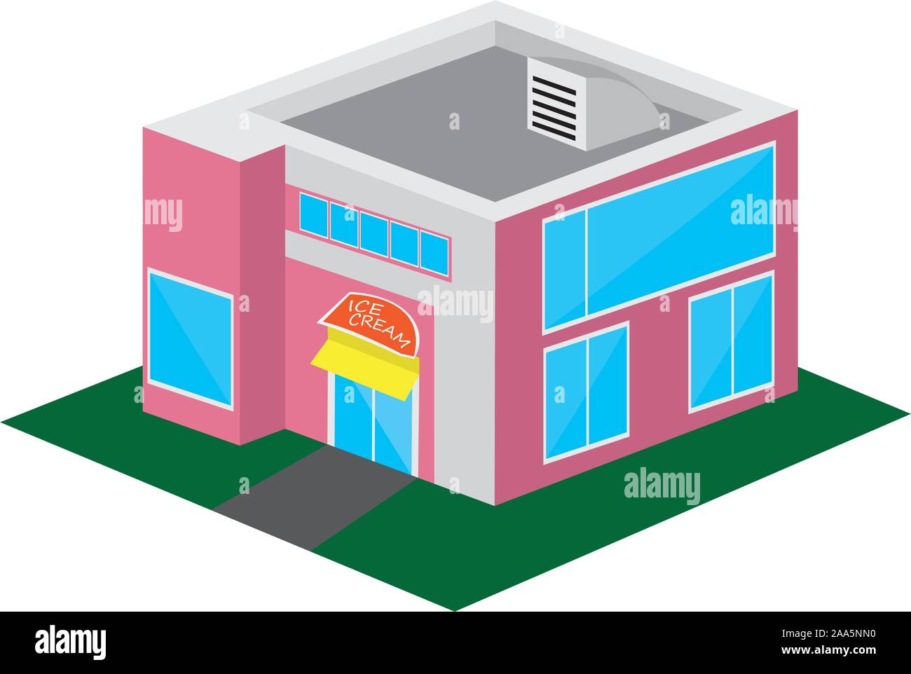 Isolated 3D ice cream shop building - Vector Stock Vector Image & Art ...