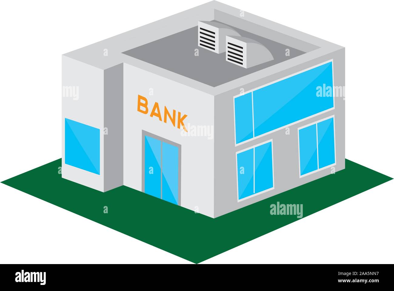 Isolated 3D bank building image - Vector illustration Stock Vector ...