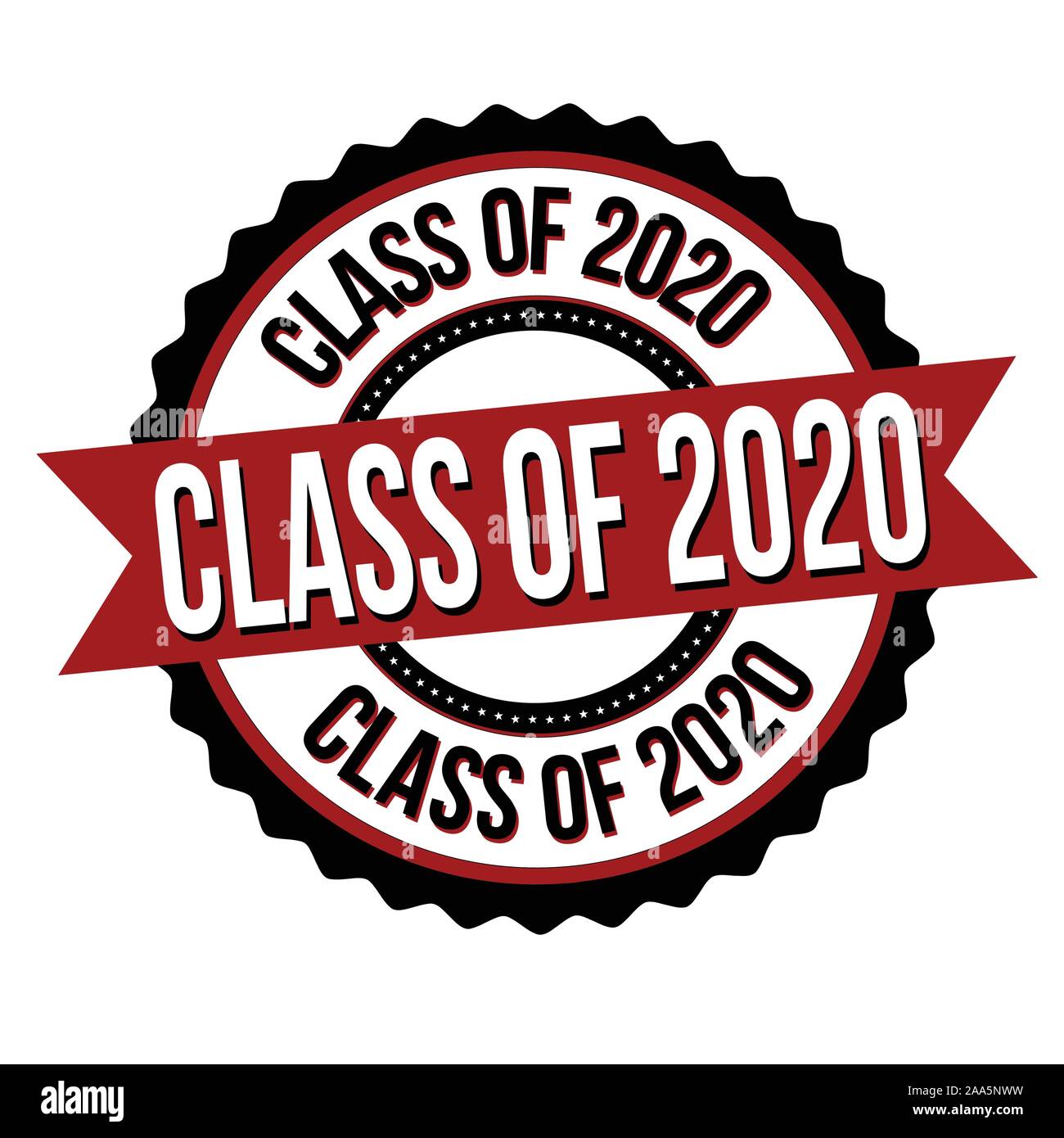 Class of 2020 label or sticker on white background, vector illustration ...