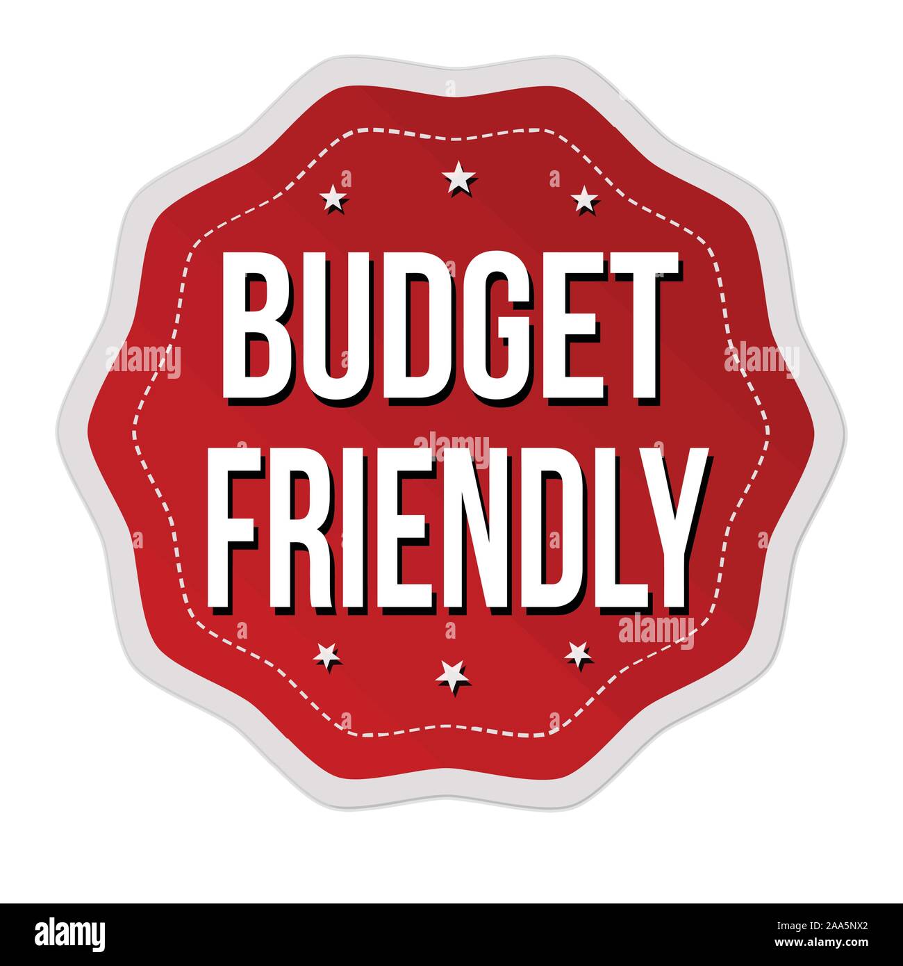 Budget friendly label or sticker on white background, vector ...