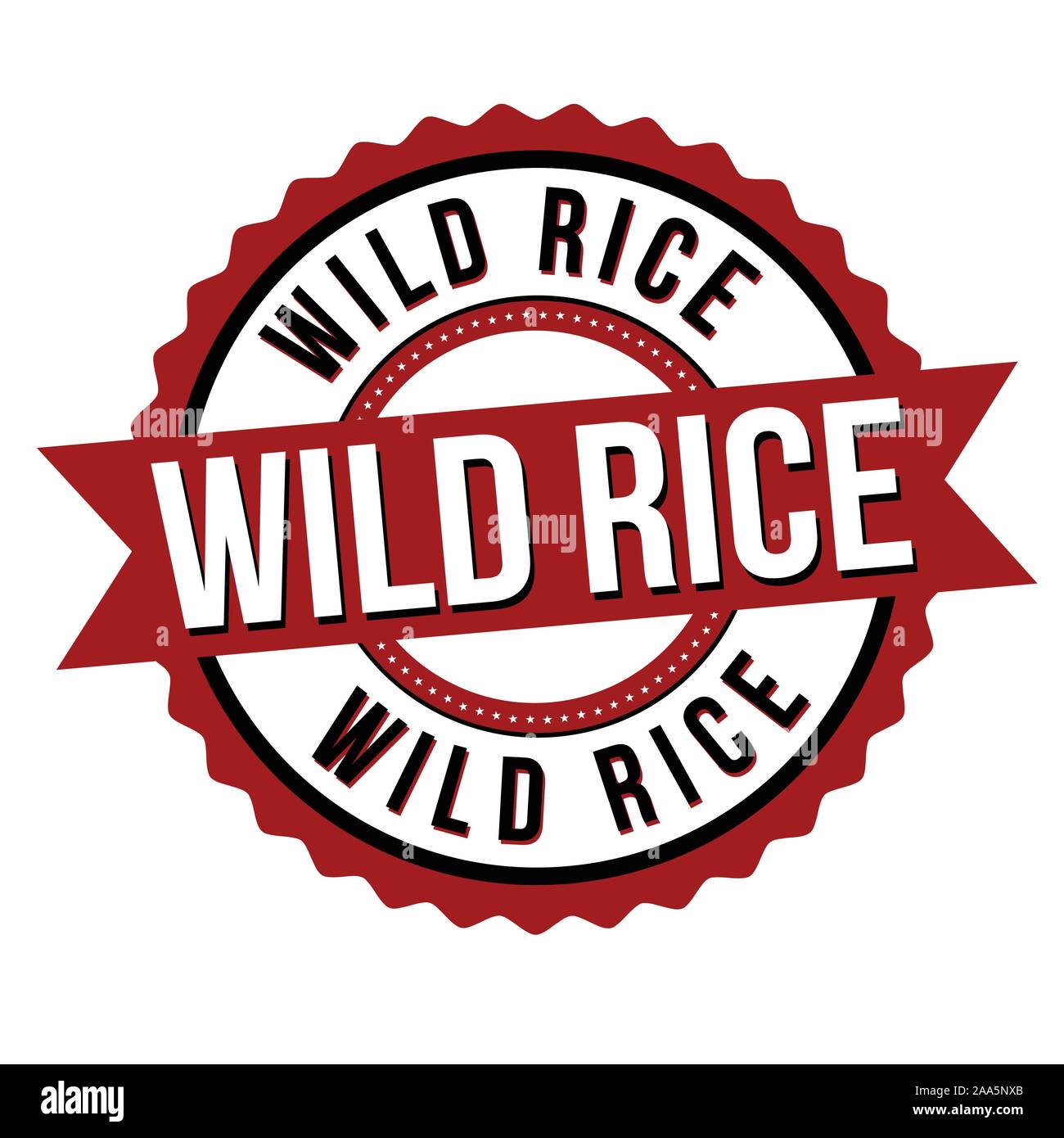 Wild rice label or sticker on white background, vector illustration ...