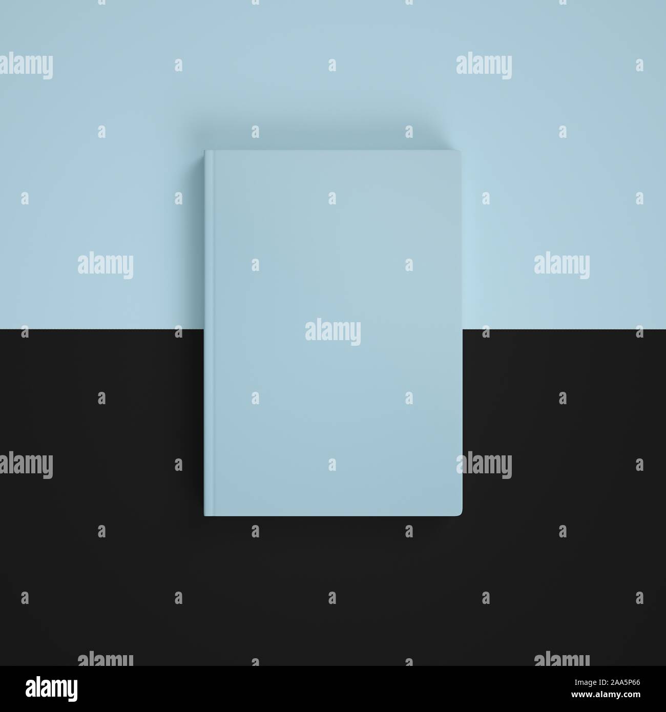 Blank blue book on two colors, blue and black background. Easy cover ...