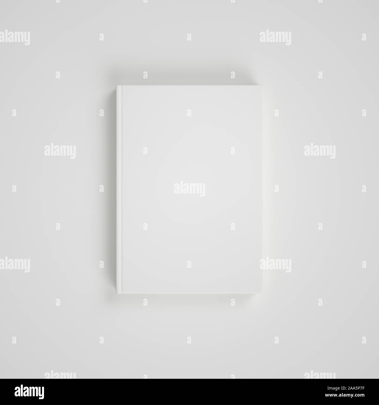 Blank white paper on white background. Easy cover mockup. Front view ...