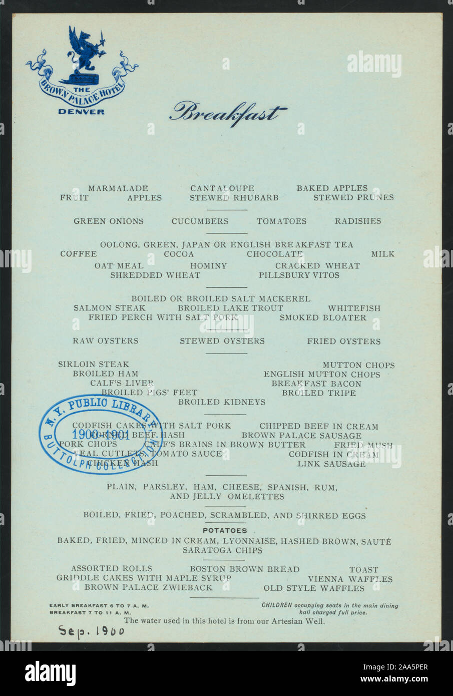 BREAKFAST [held by] BROWN PALACE HOTEL [at] DENVER,COLO. (HOTEL ...