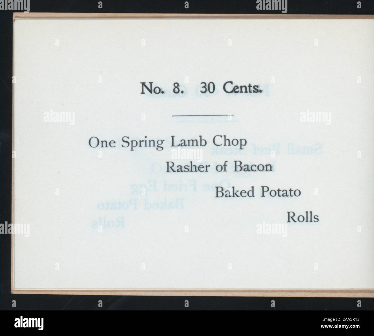 12 PAGES, ONE COMBINATION BREAKFAST PER PAGE; NO. 1 THROUGH 10; DATE ...