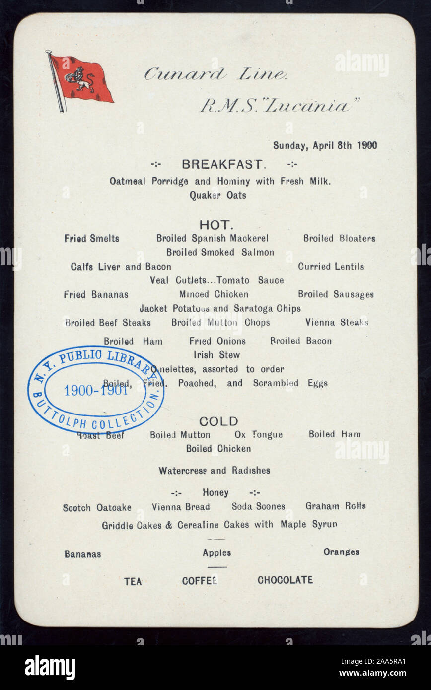 STEAMSHIP LINE LOGO AT TOP OF MENU; PRICED WINE, LIQUOR & TOBACCO LIST ...