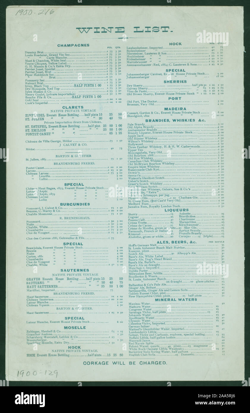 FULLY PRICED MENU; HALF PORTION PRICES QUOTED; PRICED WINE LIST ...