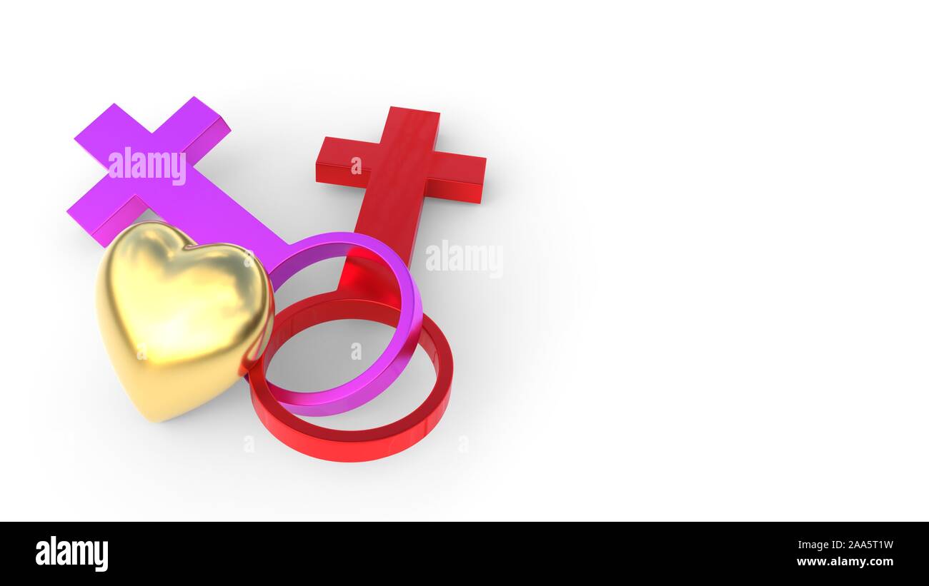 Woman and woman symbol on white, 3d render Stock Photo - Alamy