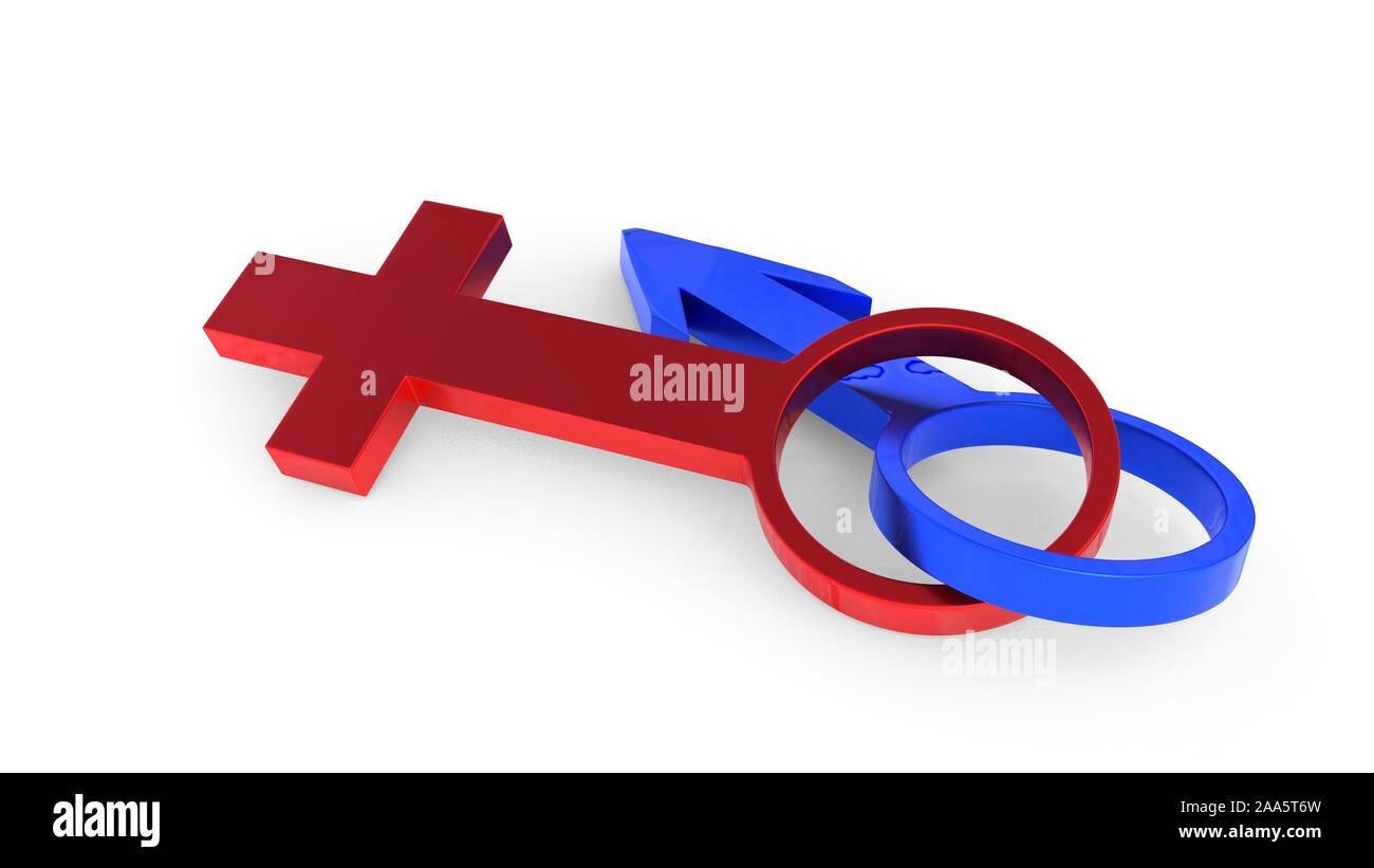 Man and woman symbol on white, 3d render Stock Photo - Alamy
