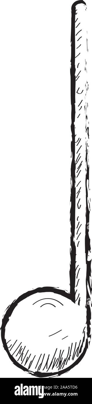 Isolated quarter note sketch. Musical note - Vector Stock Vector Image ...