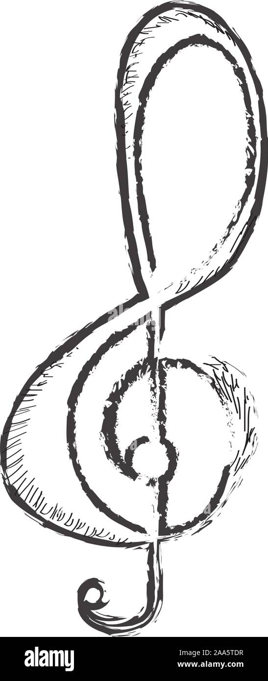 Sketch of a treble clef. Musical note - Vector Stock Vector Image & Art ...