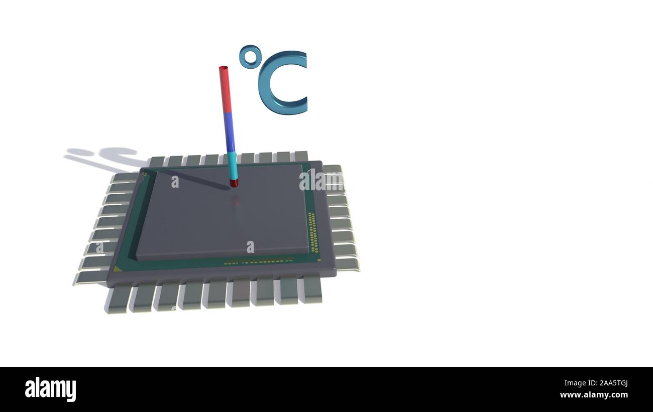 Processor temperature, 3d render Stock Photo - Alamy