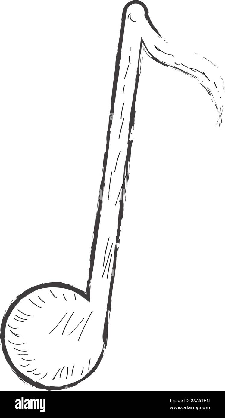 Isolated quarter musical note sketch - Vector illustration Stock Vector ...