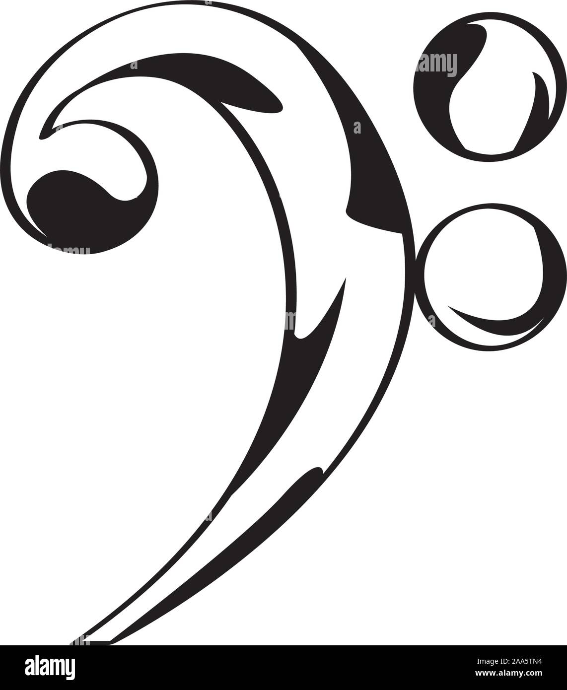 Isolated bass clef icon. Musical note - Vector Stock Vector Image & Art ...